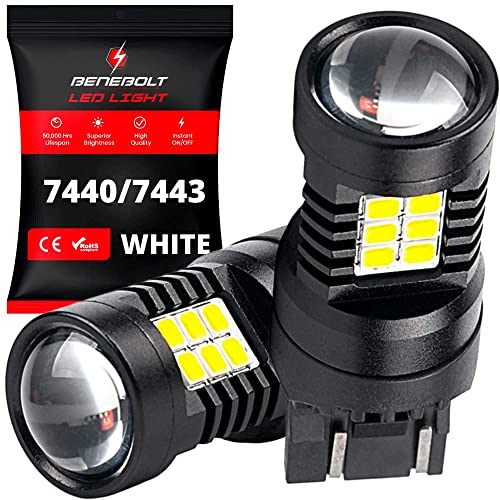 Benebolt 7440 7443 W21W T20 7441 7444 LED bulbs White - 600% Ultra ...