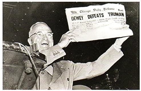 Amazon.com: The Famous Dewey Defeats Truman Newspaper Photo Postcard ...