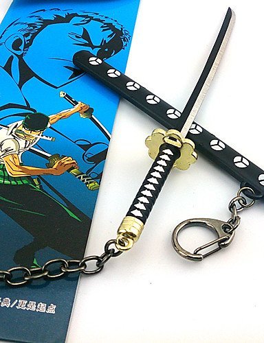 Buy XXL One Piece Roronoa Zoro 17cm Black Key Chain Cosplay Accessories ...