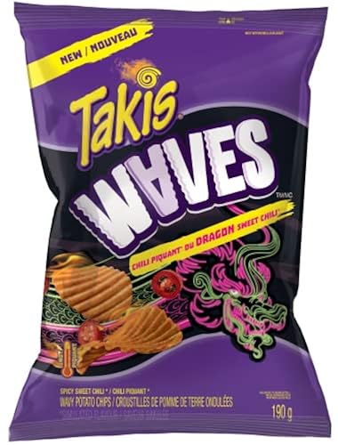 Takis Waves Dragon Spicy Sweet Chili Wavy Potato Chips, Thick-Cut Extra ...