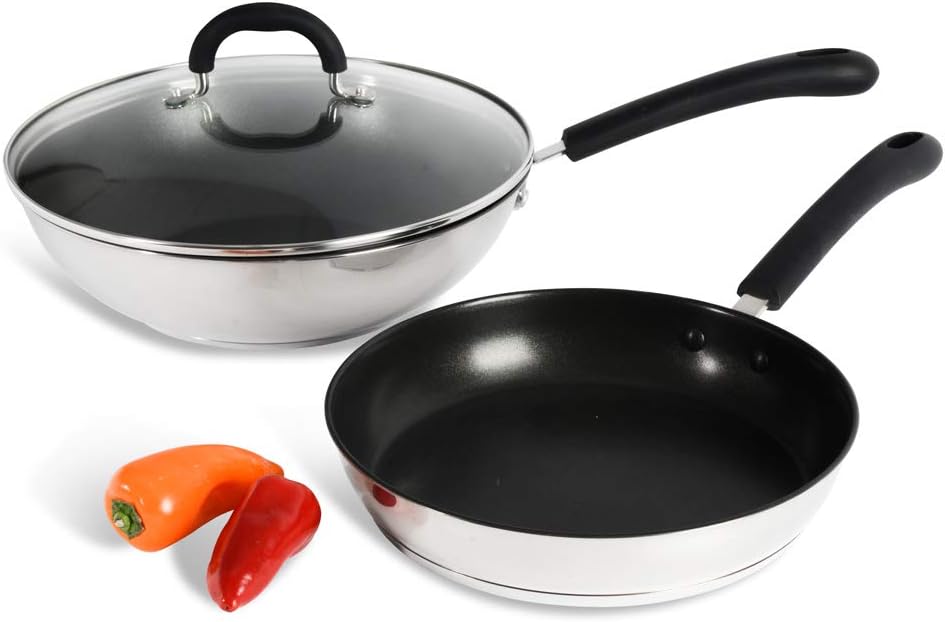 Amazon.de: ProCook Gourmet Steel Set - Wok mit Deckel - 2-teilig - mit ...