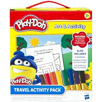 Amazon.com: Play-Doh Travel Activity Box: 3 Cans of Play-Doh, 6 Crayons ...