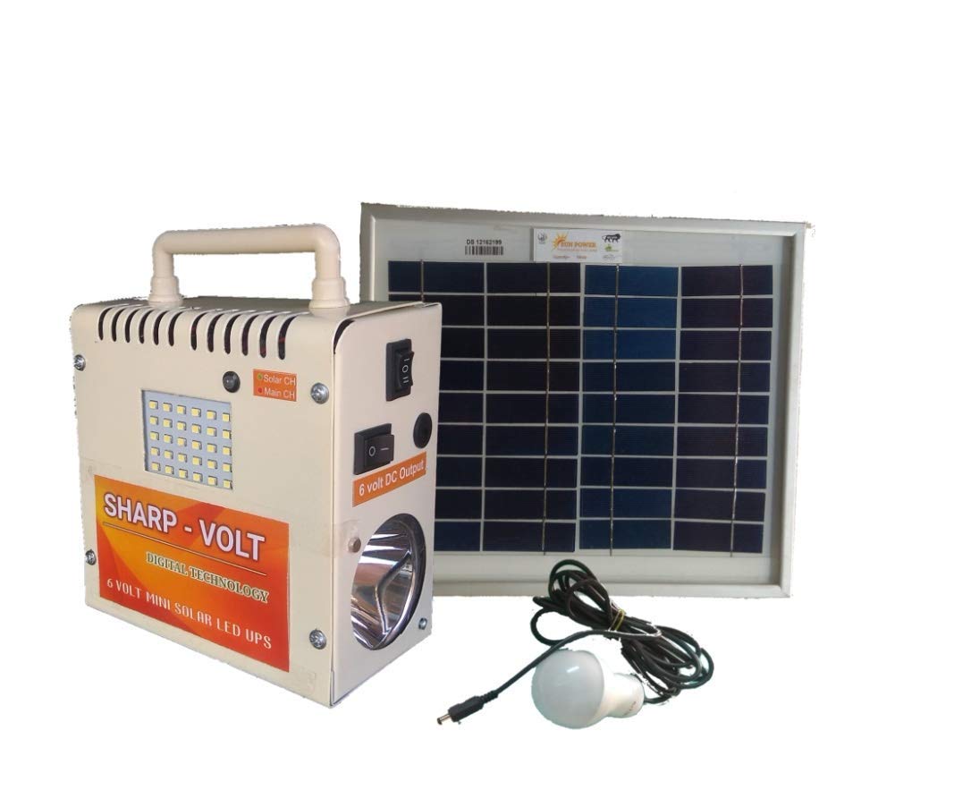 Sharp Volt Mini Solar LED UPS 6 Volt + Solar Panel 3 Watt + 6V 3W DC ...