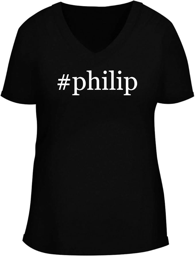 Amazon.com: #philip - Women's Soft & Comfortable Hashtag Deep V-Neck T ...