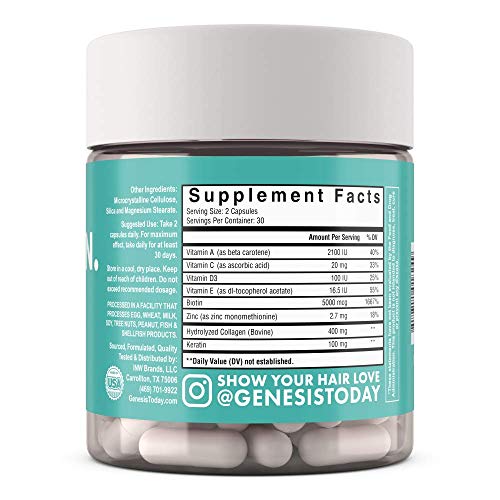 Genesis Today - Hair Nutrition Strong Healthy Hair Support Supplement ...