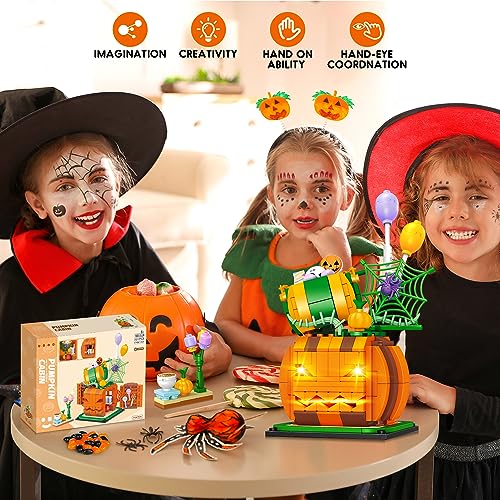 HOGOKIDS Halloween Pumpkin Building Toy with LED Light - 335 PCS ...