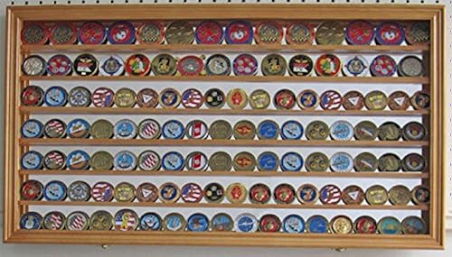 Challenge Coin Display Case Wall Shadow Box Cabinet with Mirror Back in ...