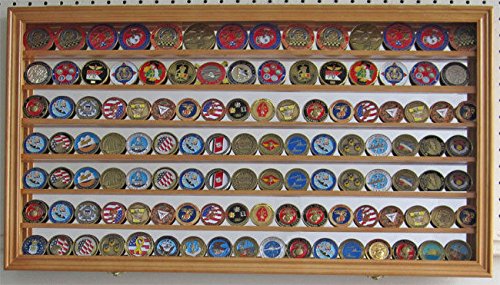 Challenge Coin Display Case Wall Shadow Box Cabinet with Mirror Back in ...