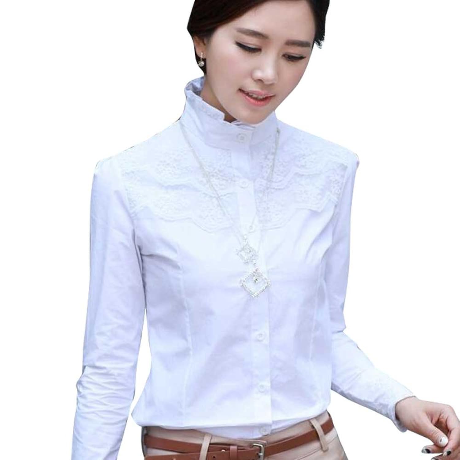 Womens Stand Up Collar Blouse | RLDM