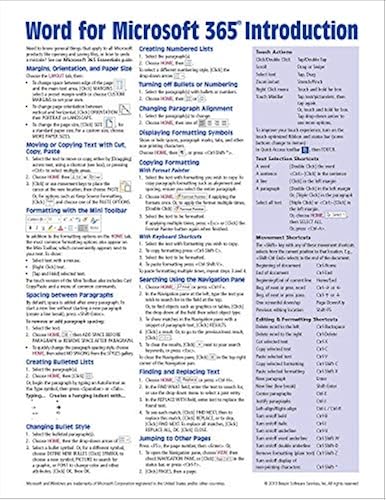 Word for Microsoft 365 (Office 365) Introduction Quick Reference Guide - Windows Version (Cheat ...