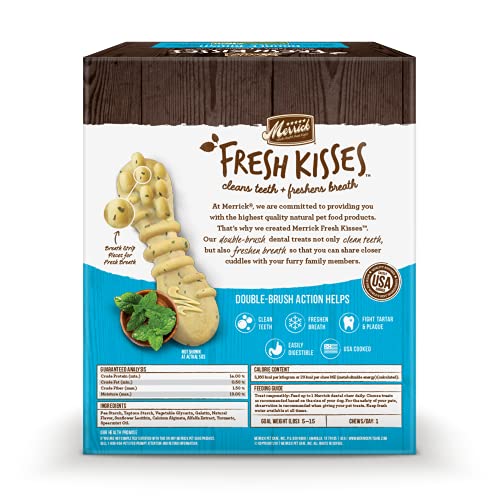 Merrick Fresh Kisses Oral Care Dental Dog Treats For Dogs Extra Small ...