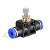uxcell 4mm ID Pneumatic Air Flow Control Valve with Push-to-Connect Fitting,Straight Air ...