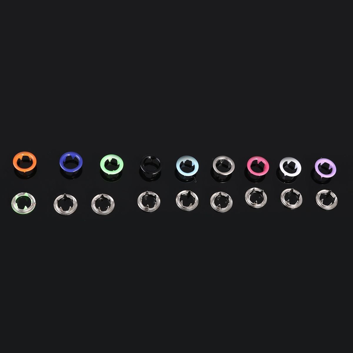 Outillage à main 100 pcs 9.5mm 10 couleurs Prong Ring Presse Studs Snap ...