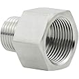 Amazon.com: Beduan Stainless Steel Thread Adapter M14x1.5 Female to NPT 1/4" Male Pipe Fitting ...