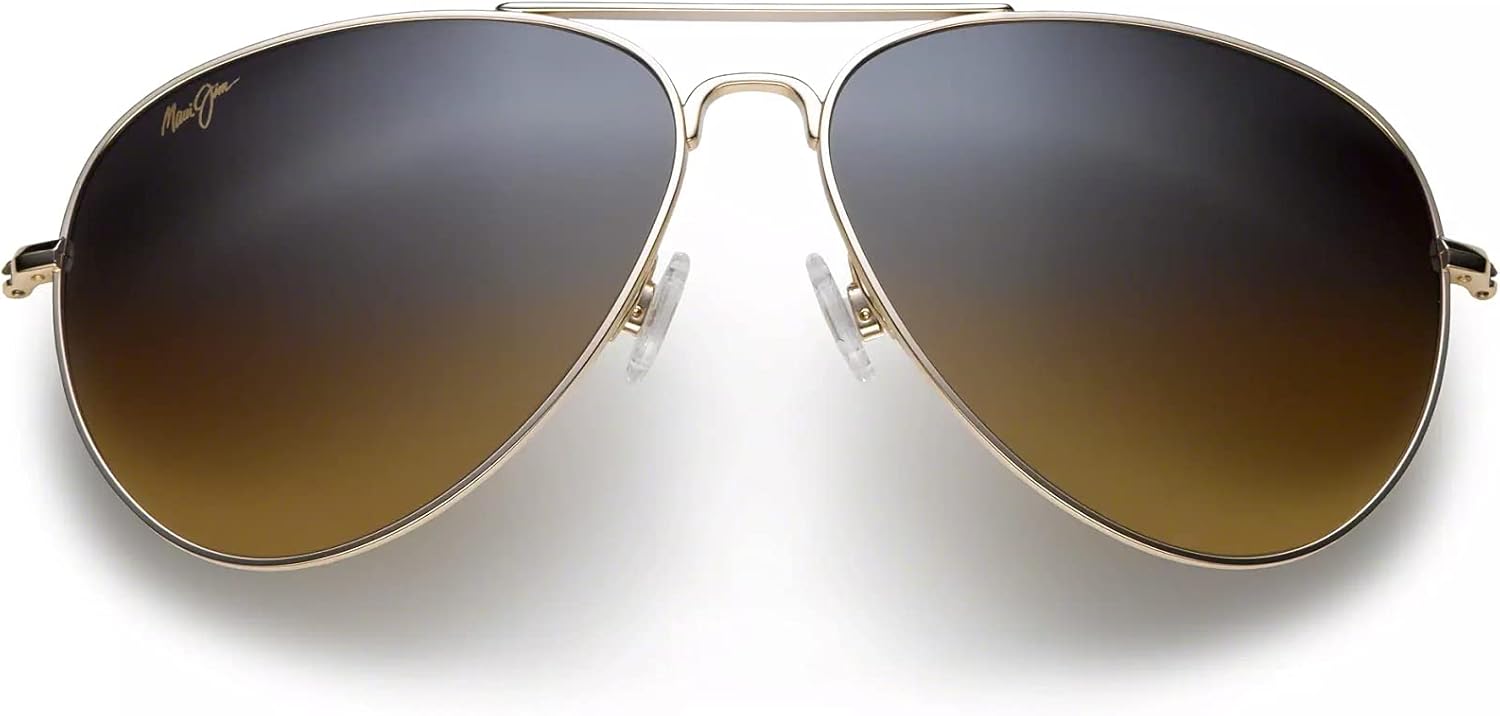 Amazon.com: Maui Jim Mavericks Aviator Sunglasses, Gold/HCL Bronze ...