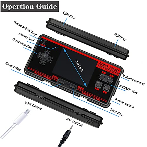 Handheld Game Console Emulator Console, HD AV Output, 3.0-inch IPS ...