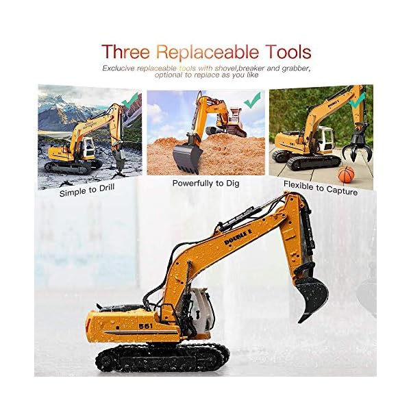 DOUBLE E 17 Channel Full Functional Remote Control Truck Metal Shovel ...