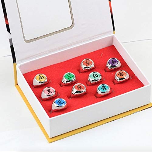 10 Pcs Naruto Rings NARUTO Akatsuki Cosplay Member's Ring Set New In ...