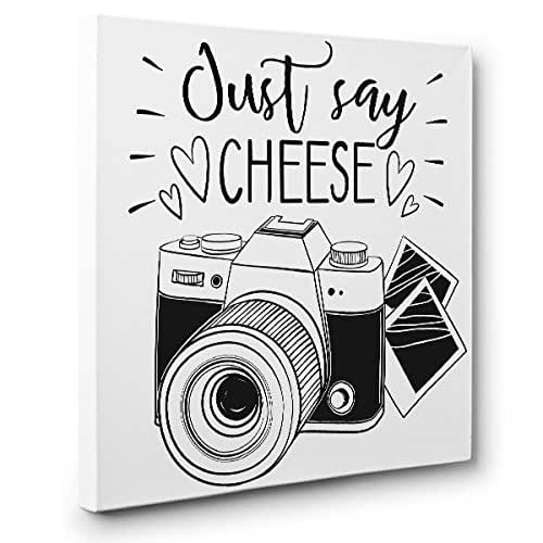 Amazon.com: Just Say Cheese Camera PHOTOGRAPHY CANVAS Wall Art Home ...