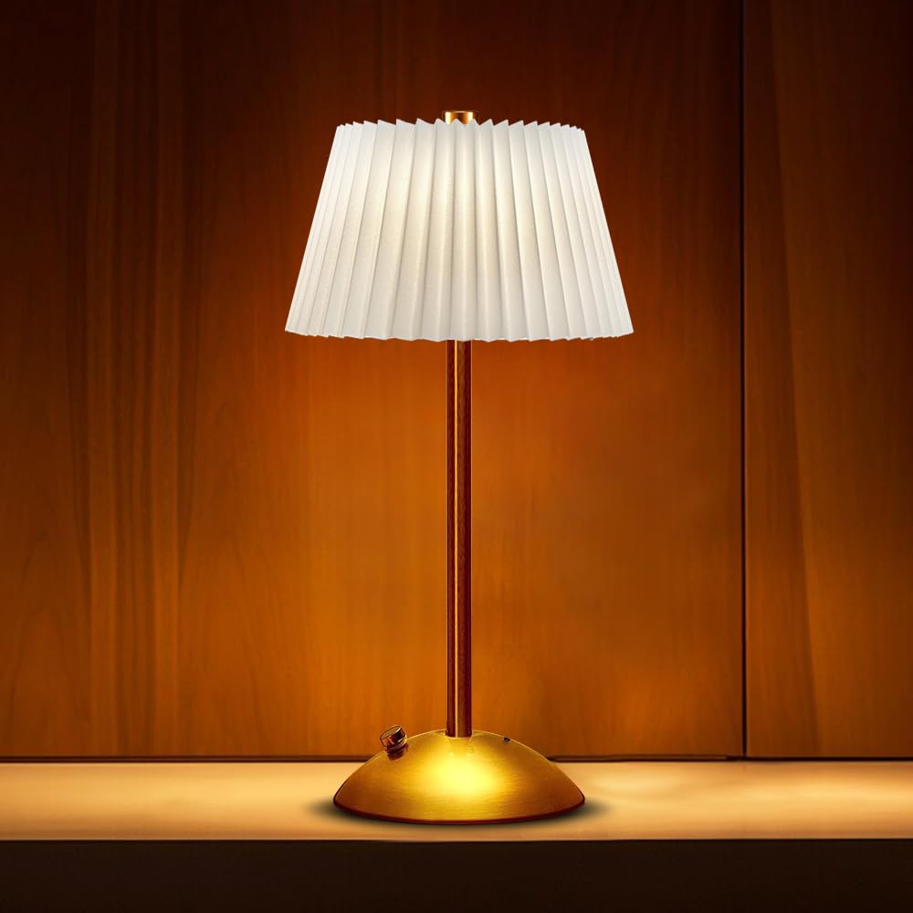 JHPGEOE Cordless Metal Desk Lamp,Touch Sensor Control LED Table Lamp,3 ...