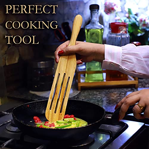 Rustic Chef's Bamboo spurtles set of 3 Pieces with spurtle holder - 13 ...