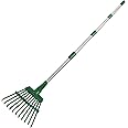 Amazon.com : HOMIMP Leaf Rake for Gardening, 11 Tines Lightweight ...