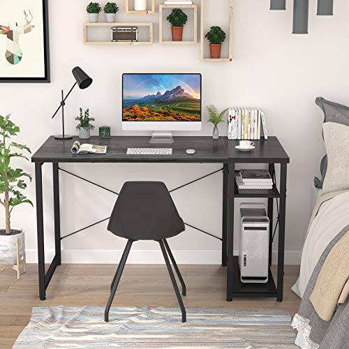 Homfio Computer Desk 40 Inch Desk with Shelves, Industrial Wood Office ...