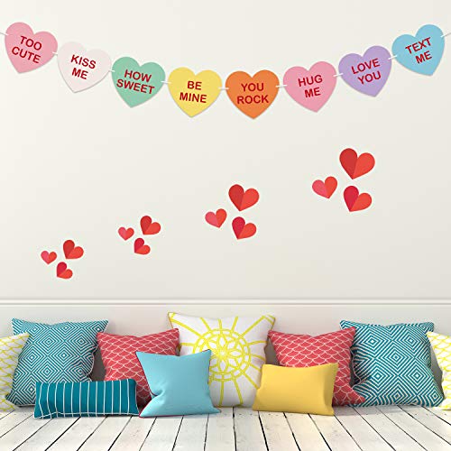 TUPARKA Valentine Conversation Candy Hearts Banner Valentine Candy ...