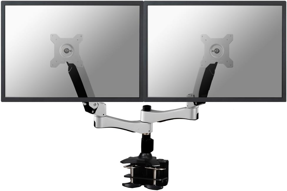 Newstar Full Motion Dual Desk Mount (clamp) for two 10-27″ Monitor ...
