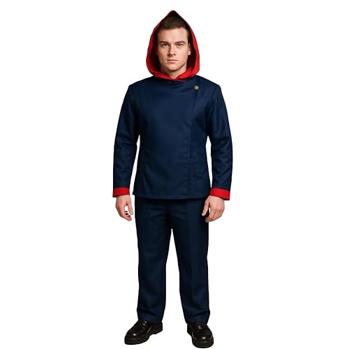 Men Blue Costume Cosplay Blue Coat Pants School Uniform Set Halloween ...