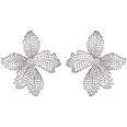 Amazon.com: Luxury Big Flower Cubic Zirconia Crystal Statement Stud Dangle Earrings for Women ...