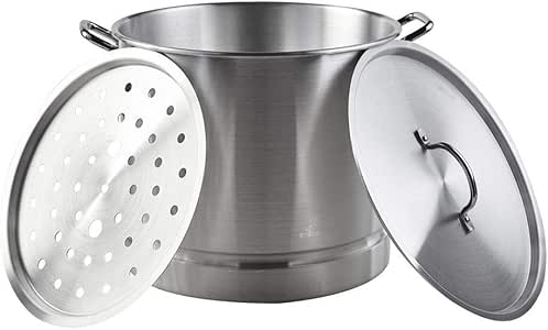 Amazon.com: MSPowerstrange Aluminum Stock Tamale Pot Cooking Pot With ...