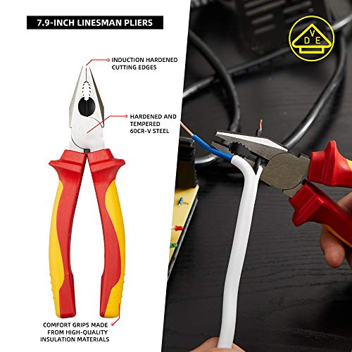 Insulated Pliers Set, AKM 4-Piece 1000V VDE Insulated Tools Set, Tongue ...