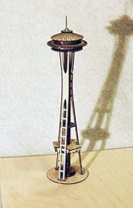 Amazon.com: Seattle Space Needle Model - Miniature Laser Cut Wood Kit ...