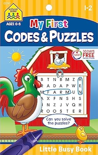 School Zone My First Codes & Puzzles Workbook: 48 Pages, 1st Grade, 2nd ...