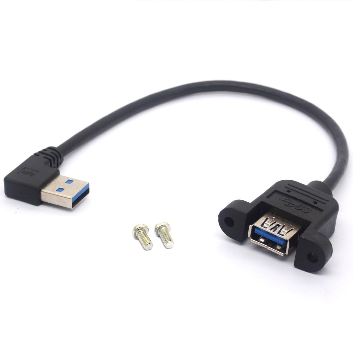 Right Angled USB 3.0 Panel Mount Cable USB3.0 Male To Female with M3 ...