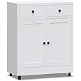 Amazon.com: JINKUR Metal Storage Cabinet with 2 Drawers and Adjustable ...