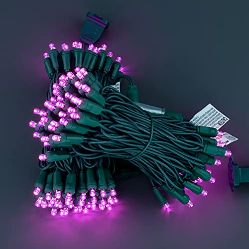 Pink 5MM LED Christmas Lights, 48 ft 140 Count 4" Spacing One-Piece ...