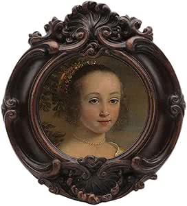 Amazon.com - Small Vintage 3x3 Round Picture Frame, Mini Antique Ornate ...