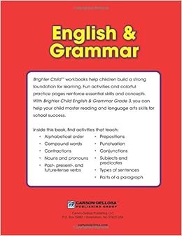 English & Grammar Workbook, Grade 3 (Brighter Child: Grades 3 ...