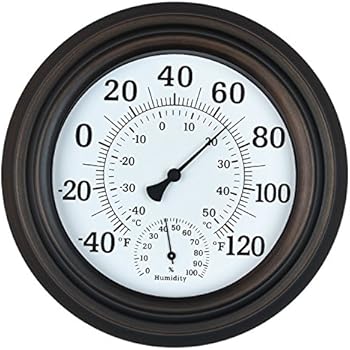 Amazon.com : Penseetek Classic 12 Inch Indoor Outdoor Thermometer ...