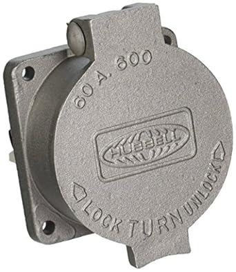 Hubbell HBL26410 Hubbellock Receptacle, 4 Pole, 5 Wire, 60 amp, 600V ...