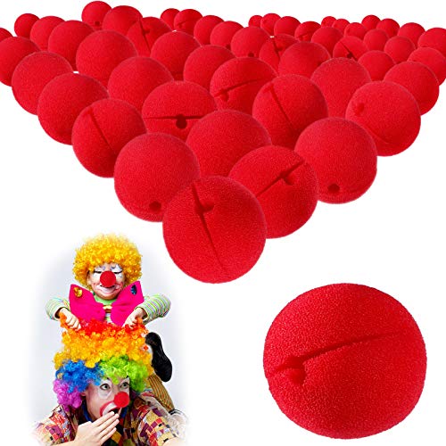 80 Pieces Red Clown Noses Foam Clown Noses Cosplay Red Clown Nose for ...