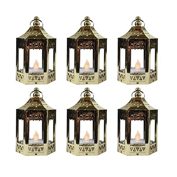 Vela Lanterns Mini Candle Lantern with Flickering LED Tea Light Candle ...