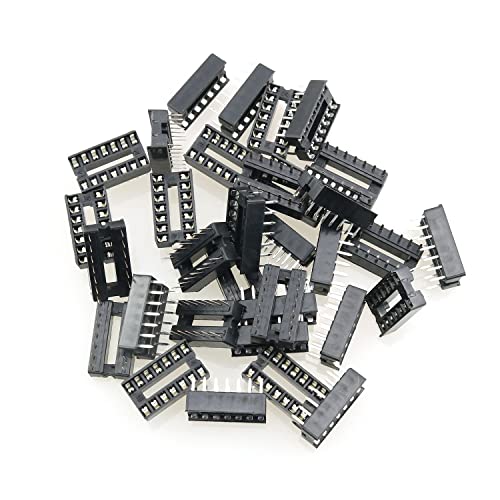 14 Pin IC Socket TAODAN 30 PCS 2.54mm Pitch 14 Pin DIP IC Solder Type ...