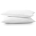 Amazon.com: FZZOR Soft Flat Comfy Pillows Queen Size Set of 2,Premium Soft Support Bed Pillows ...