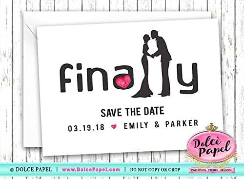 Amazon.com: 10 FINALLY Getting Married Couple Silhouette 5x7 Wedding ...