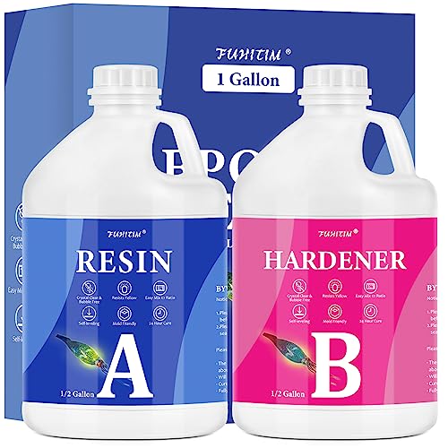 Epoxy Resin 1 Gallon - Crystal Clear Epoxy Resin Kit - Self-Leveling ...