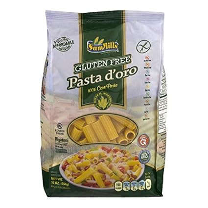 Amazon.com : 3 BAGS Sam Mills GLUTEN FREE Pasta D'oro RIGATONI (100% ...