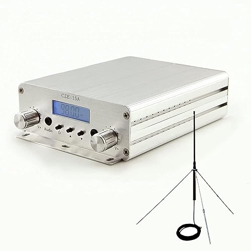Generic 15W FM Radio Broadcast Transmitter, 3-Way Audio Inputs, Silver ...